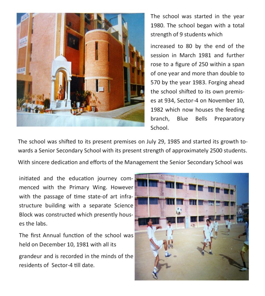 School History. « Blue Bells Model School